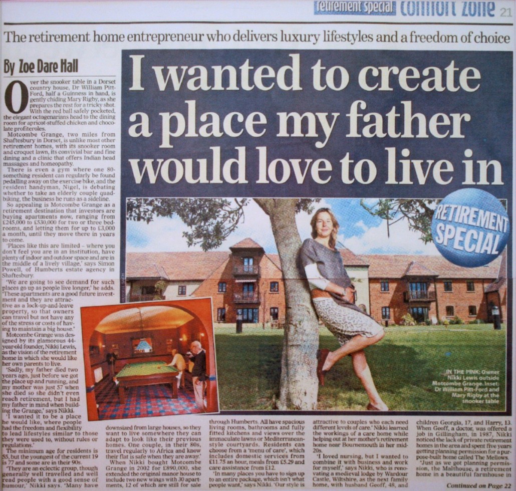 Motcombe Grange Press Article - Motcombe Grange